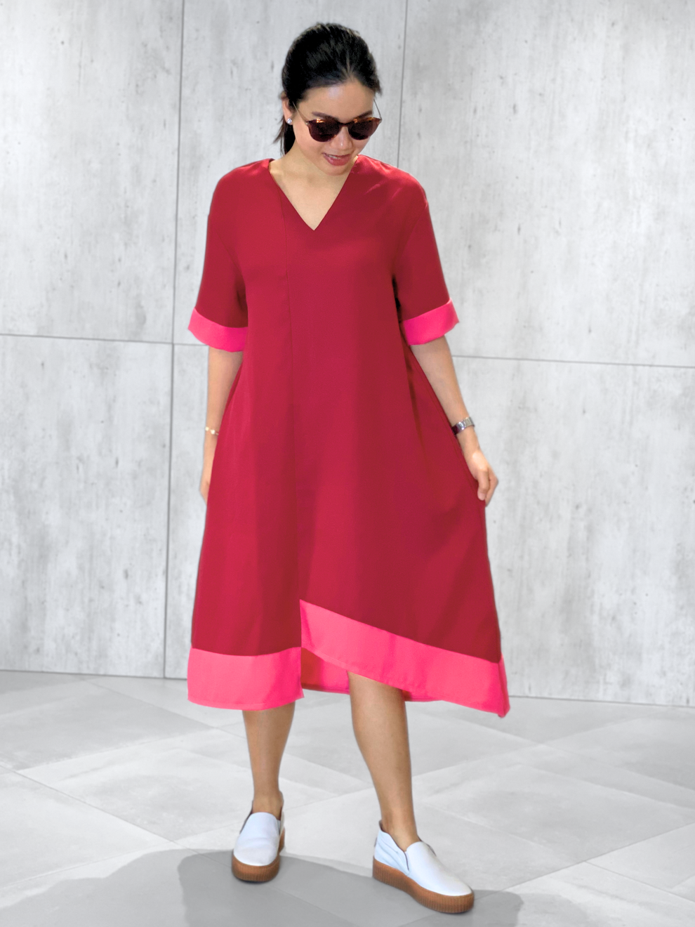 Stacy Asymmetrical Panel Dress (Sash Included) – KUL